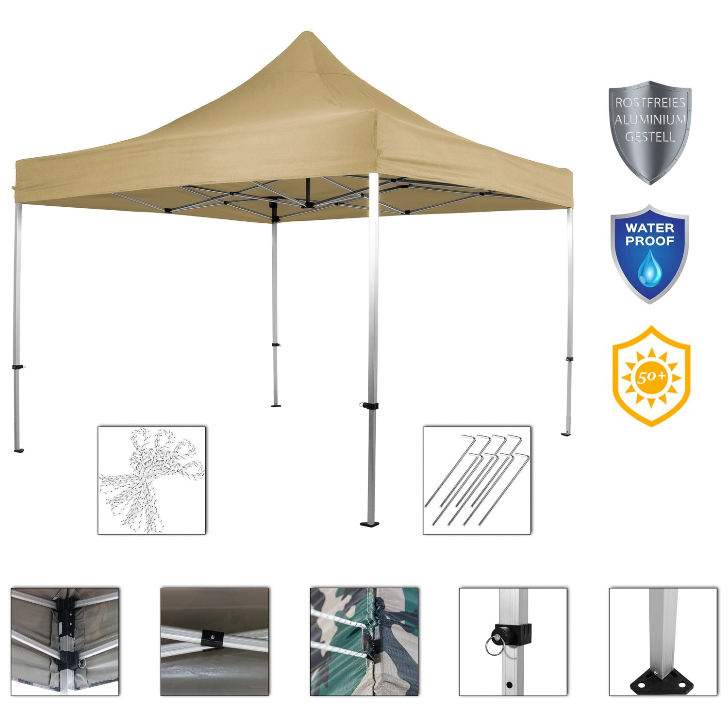 INSTENT Záhradný Skladací nožnicový Altánok 3x3m, vodeodolný UV 50 ...