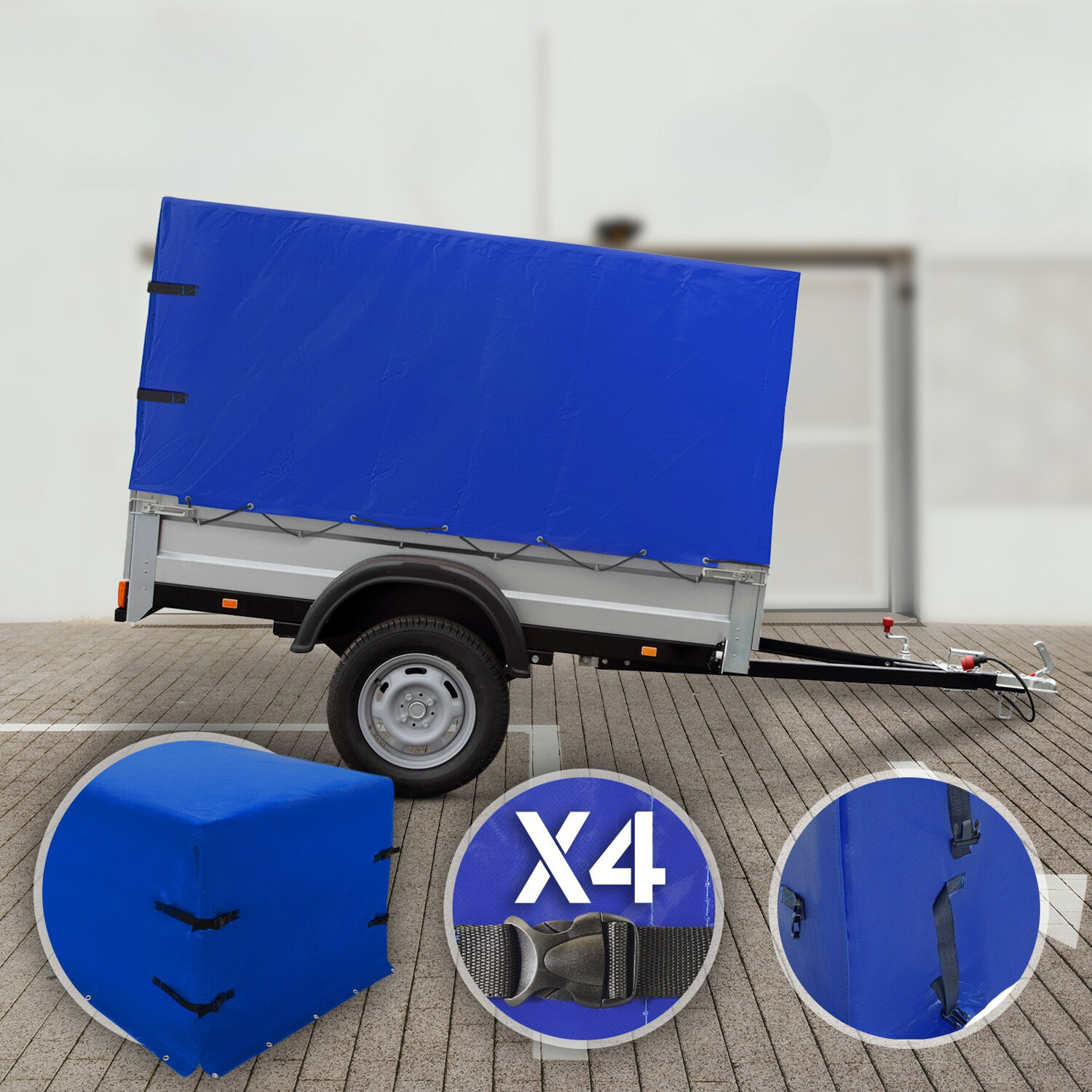 NIEBIESKA PLANDEKA NA PRZYCZEPKĘ POKROWIEC DO PRZYCZEPY STEMA OPTI VARIOLUX | Dom & Mieszkanie ...