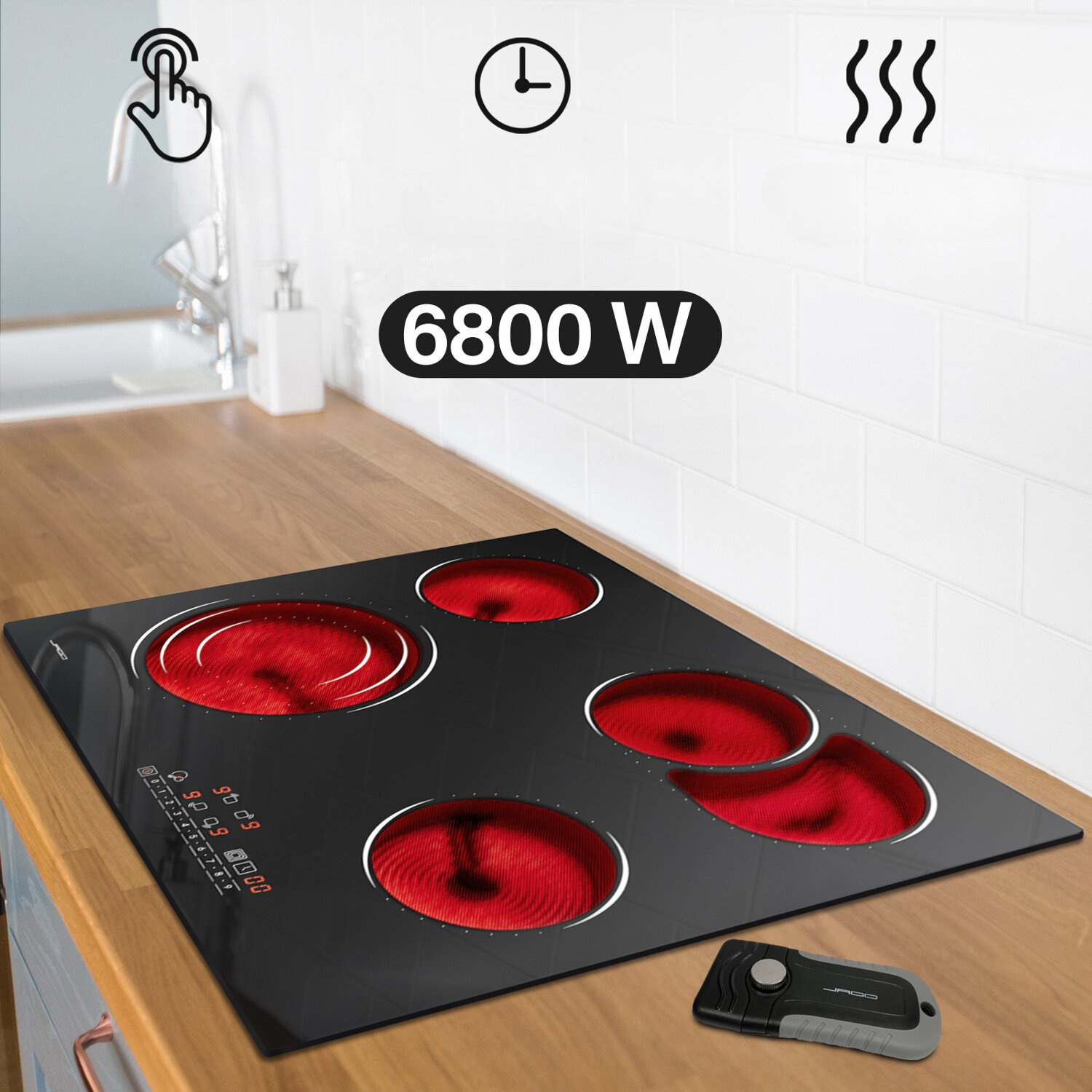 PŁYTA GRZEWCZA CERAMICZNA ELEKTRYCZNA DO ZABUDOWY CZTERY STREFY 6800W ...